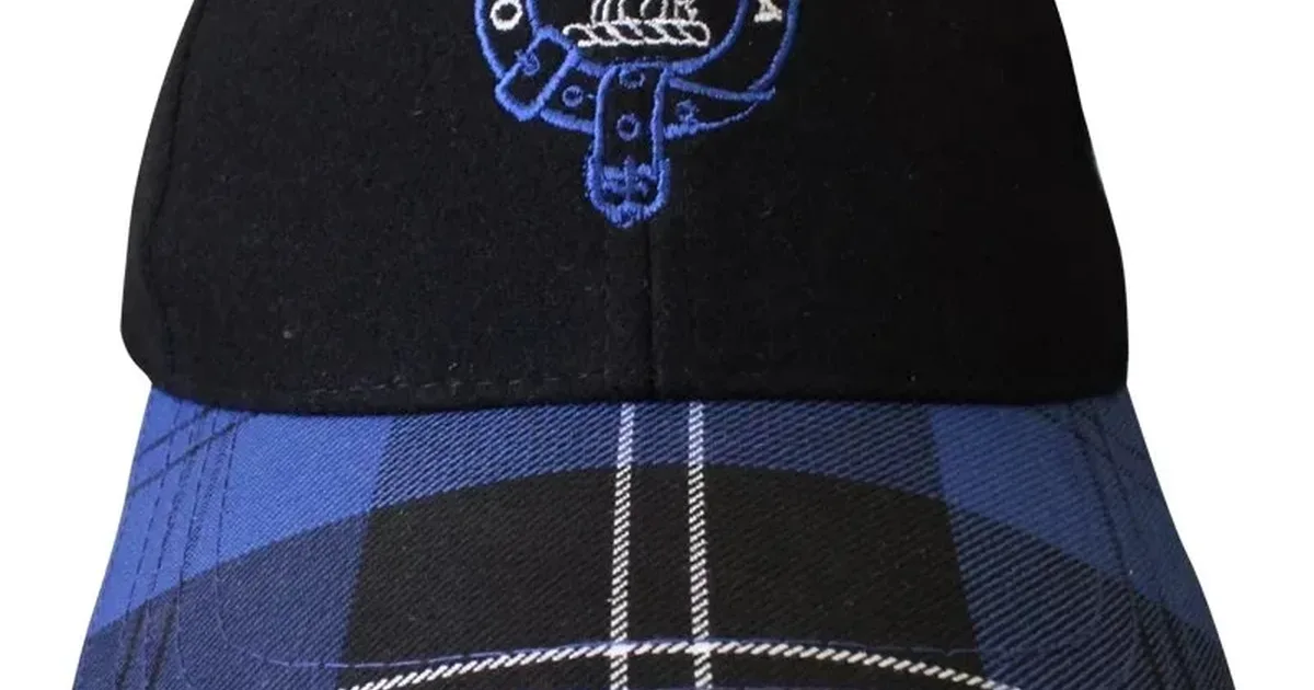 Baseball Cap with Tartan Peak and Optional Clan… | ScotlandShop