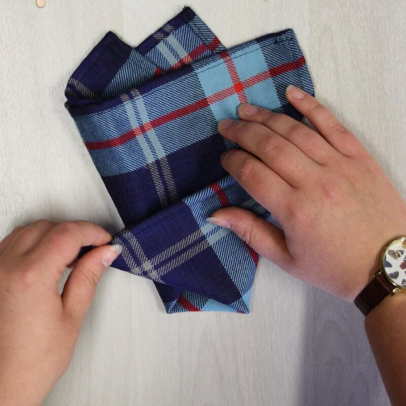 How to fold your tartan pocket square - The Three… | ScotlandShop