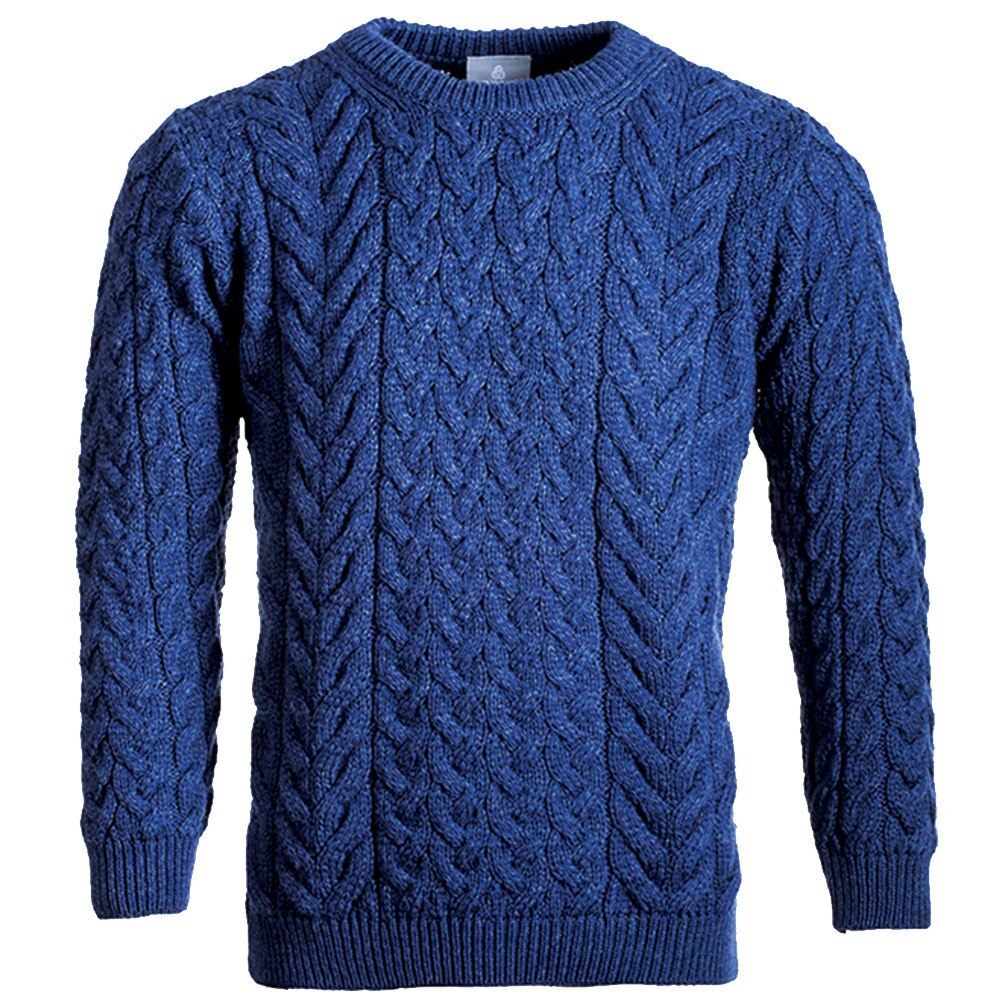Aran Crew Neck Wool Sweater | Traditional Style | ScotlandShop