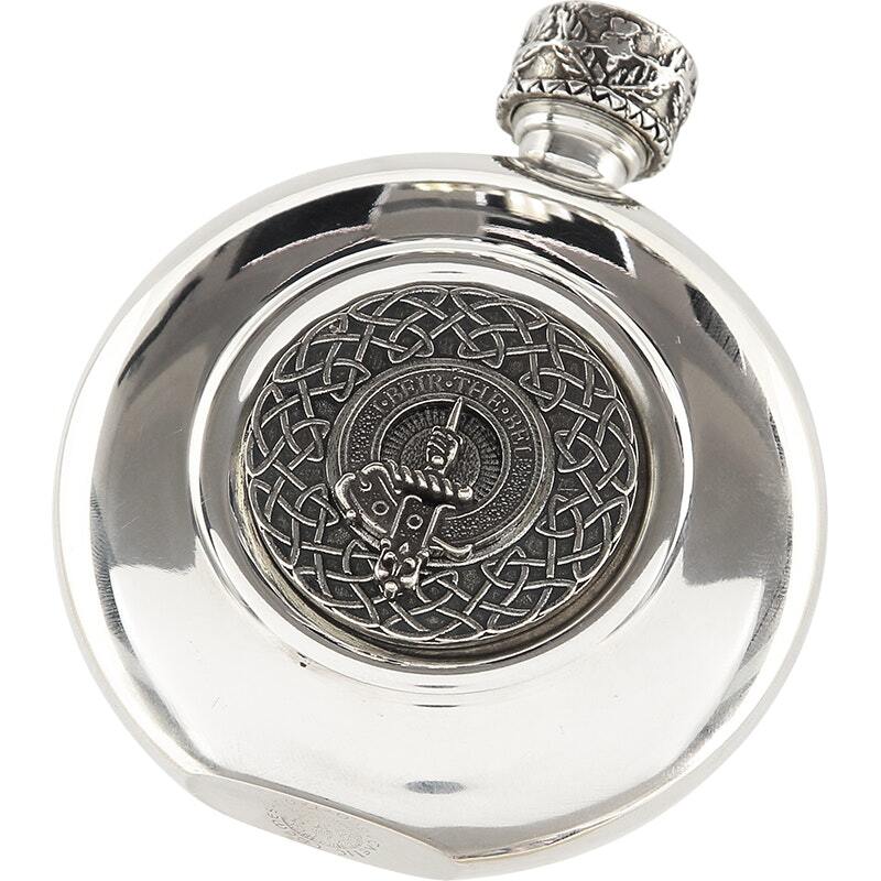 Luxury Clan Crest Sporran Flask | Up to 500 Tartans | ScotlandShop