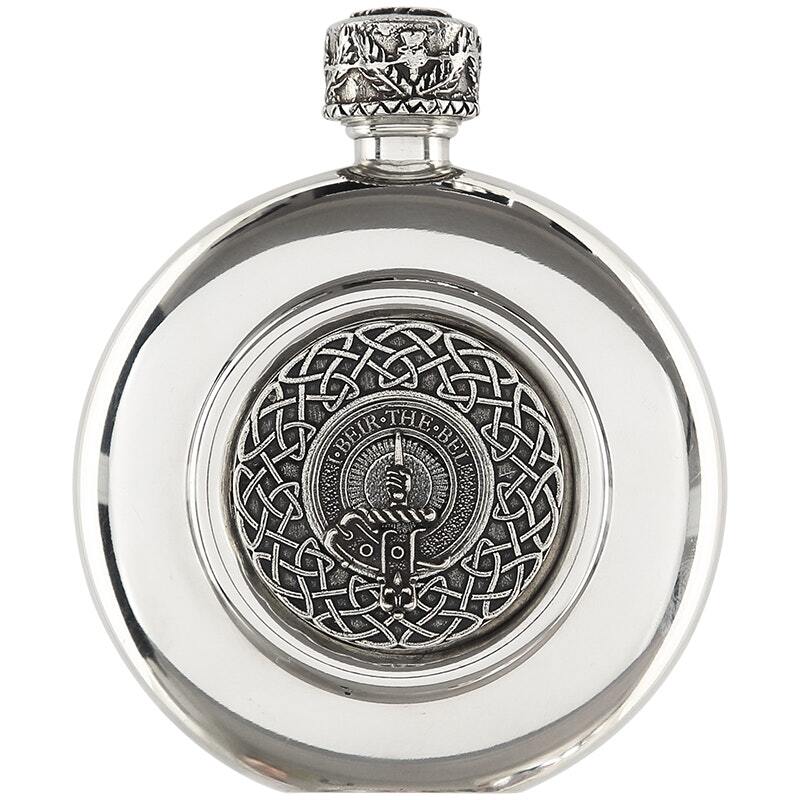 Luxury Clan Crest Sporran Flask | Up to 500 Tartans | ScotlandShop