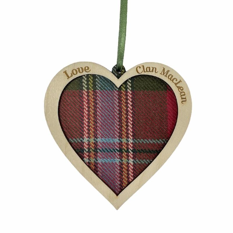 Clan Tartan Heart Decoration | Up to 500 Tartans | ScotlandShop
