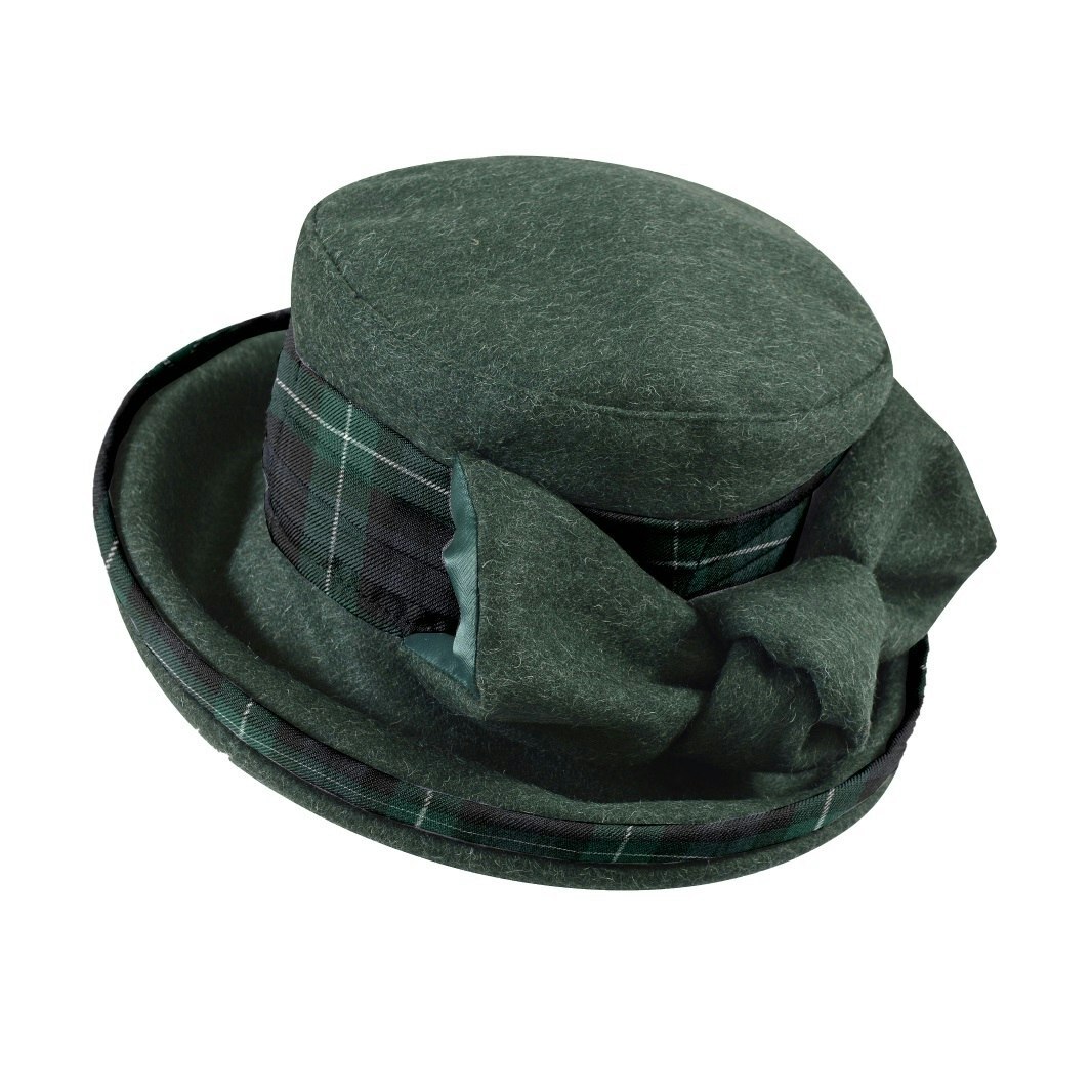 Amelia Tartan Hat in Green | ScotlandShop